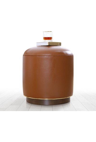 Lorence Home Milotte Deri Puf - Taba Lorence Home Milotte Deri Puf - Taba