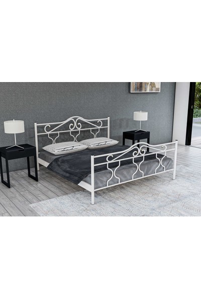 Metalia Gm 301 Gold Çift Kişilik Metal Karyola Beyaz 140X190 Metalia Gm 301 Gold Çift Kişilik Metal Karyola Beyaz 140X190