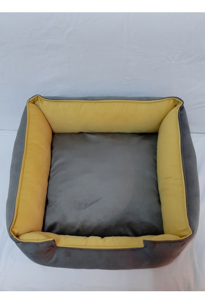 Kaplan Butik Kare Sarı Kedi ve Köpek Yatağı Kaplan Butik Kare Sarı Kedi ve Köpek Yatağı
