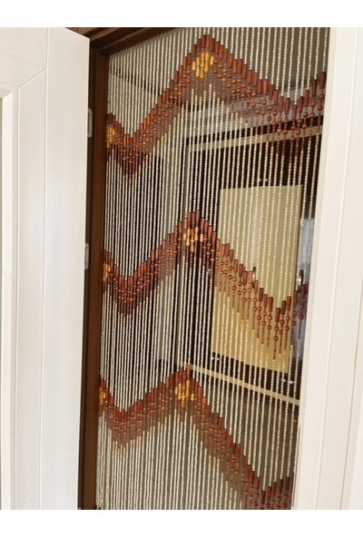 Kai Home Ahşap Kapı Perdesi 52 Sıra Sık Boncuklu El Işçiliği