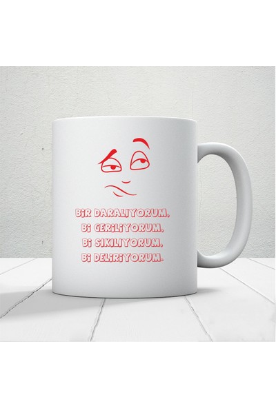 Seç Bir Daralıyorum Baskılı Seramik Hediyelik Kupa