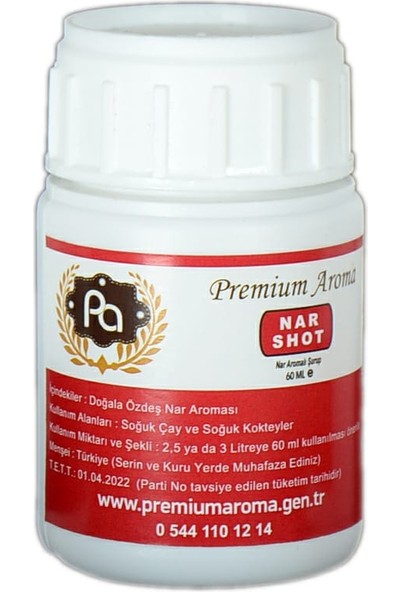 Premium Aroma Nar Aroması 60 ml