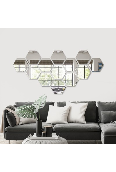 Decorita Ayna - 13'lü Takım Altıgen Ayna Decorita Ayna - 13'lü Takım Altıgen Ayna