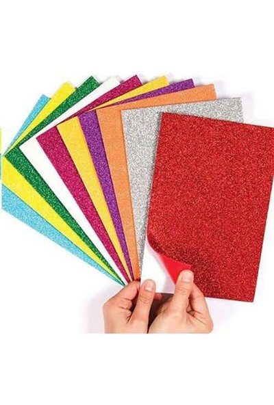 Bubu Simli Yapışkanlı Eva 20X30 cm 10 Renk Bubu Simli Yapışkanlı Eva 20X30 cm 10 Renk