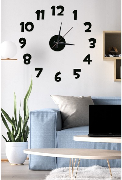 Gibella Bg Time Funny 3D Rakamlı Siyah Lazer Kesim Duvar Saati Gibella Bg Time Funny 3D Rakamlı Siyah Lazer Kesim Duvar Saati