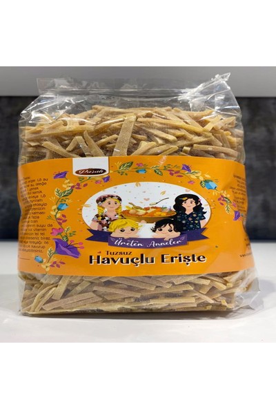 Üreten Anneler Tuzsuz Havuçlu Erişte 500 gr Üreten Anneler Tuzsuz Havuçlu Erişte 500 gr