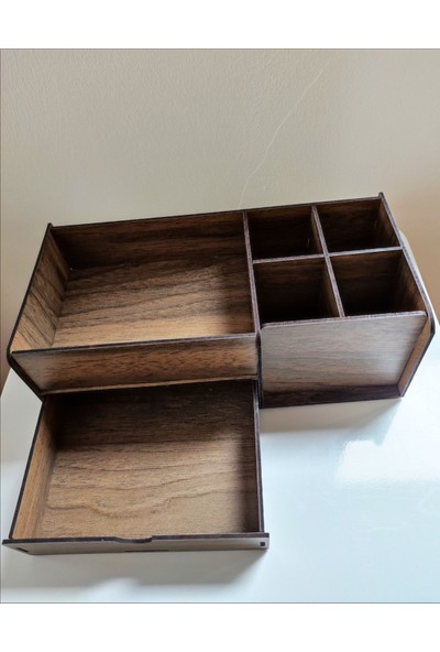 Notpa Kalemlik Organizer Masaüstü Ahşap Kalemlik Montajı Yapılmış Ürün