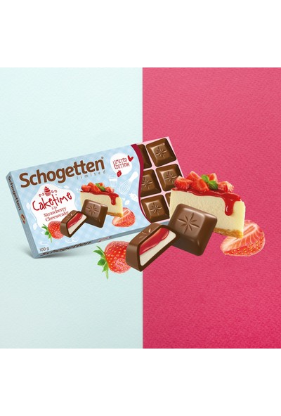 Schogetten Strawberry Cheesecake Caketime 100 gr Schogetten Strawberry Cheesecake Caketime 100 gr