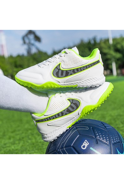 Shoe King BC202070G2 Kaymaz Beyaz Yeşil Futbol Ayakkabıları Krampon (Yurt Dışından)
