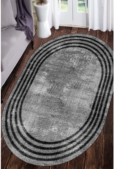 Benzahome Dijital Baskılı Keçe ( Dot ) Taban Oval Halı MS139 Benzahome Dijital Baskılı Keçe ( Dot ) Taban Oval Halı MS139