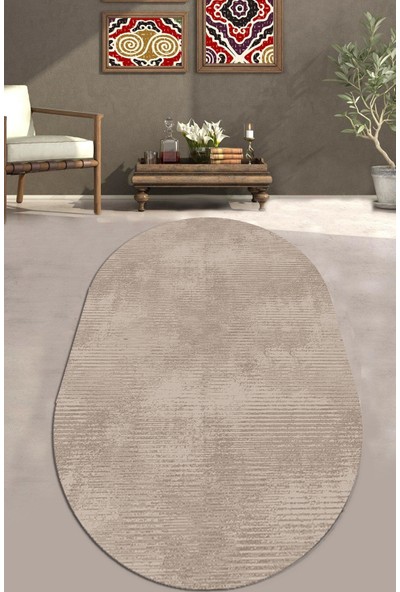 Benzahome Dijital Baskılı Keçe ( Dot ) Taban Oval Halı MS402 Benzahome Dijital Baskılı Keçe ( Dot ) Taban Oval Halı MS402