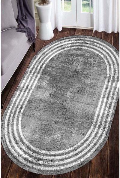 Benzahome Dijital Baskılı Keçe ( Dot ) Taban Oval Halı MS140 Benzahome Dijital Baskılı Keçe ( Dot ) Taban Oval Halı MS140