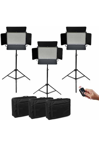 Gdx Cf-Led 2020W 3'lü Sürekli Video Panel LED Işık Seti Gdx Cf-Led 2020W 3'lü Sürekli Video Panel LED Işık Seti