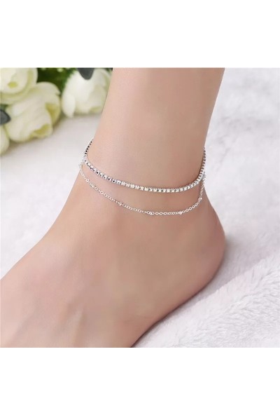 Takıconcept Swarovski Taşlı 2 Sıra Halhal