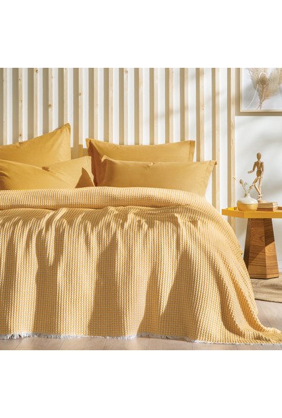 Yataş Bedding Octo Tek Kişilik Pike Takımı - Hardal Yataş Bedding Octo Tek Kişilik Pike Takımı - Hardal