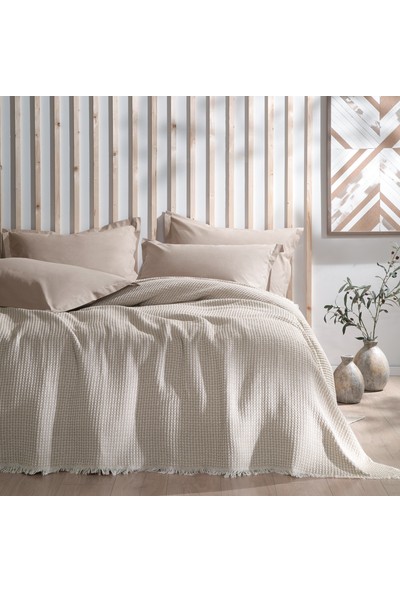 Yataş Bedding Octo Tek Kişilik Pike Takımı- Bej Yataş Bedding Octo Tek Kişilik Pike Takımı- Bej