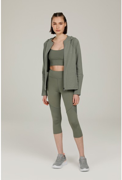 Lumberjack CT321 Mıla Full Zıp Hoodı Pastel Hakı Kadın Eşofman Üstü