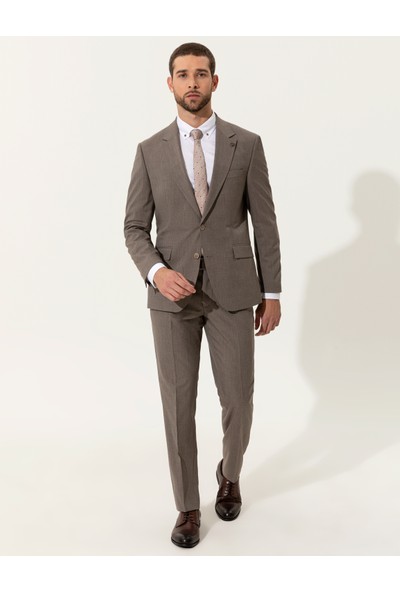 Pierre Cardin Açık Kahverengi Slim Fit Takım Elbise 50252073-VR002