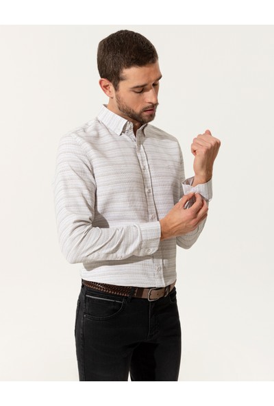 Pierre Cardin Haki Slim Fit Gömlek 50247126-VR027