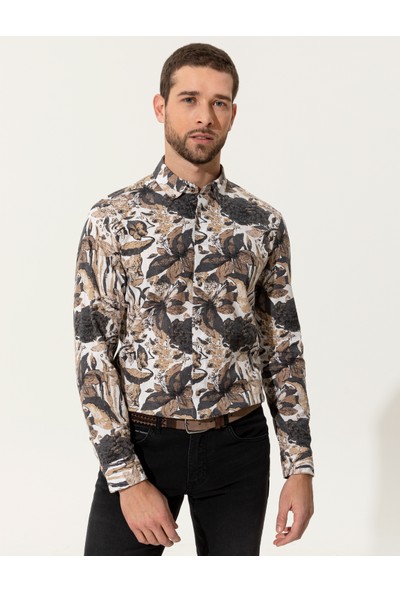 Pierre Cardin Bej Regular Fit Gömlek 50249732-VR011