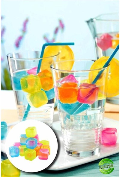 Serinletici Buz Kalıbı Renkli Buz Küpü Tükenmez Buz Küpü 20 Adet