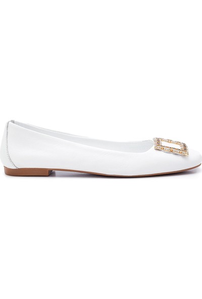 Derimod Kadın Deri Taşlı Babet