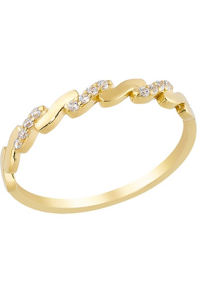 Narla Jewellery 8 Ayar Taşlı Zigzag Yüzük