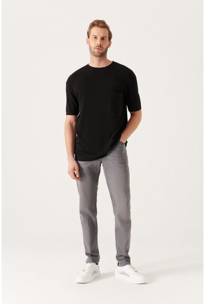 AVVA Erkek Gri Regular Fit Jean Pantolon E003525