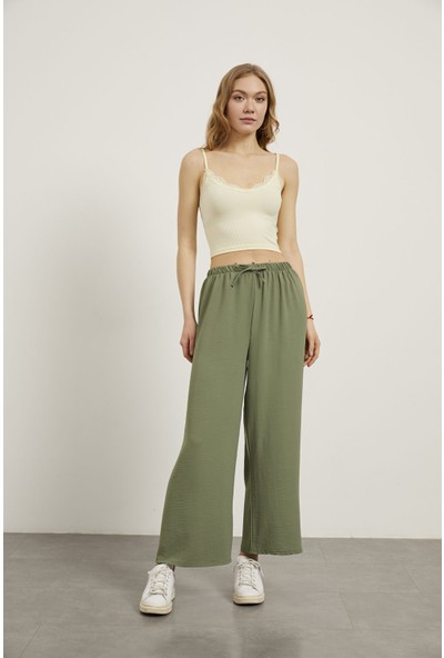 Armalife 1711 Aurobin Bol Paça Beli Lastikli Kadın Pantolon