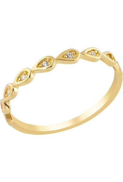 Narla Jewellery 8 Ayar Taşlı Damla Yüzük