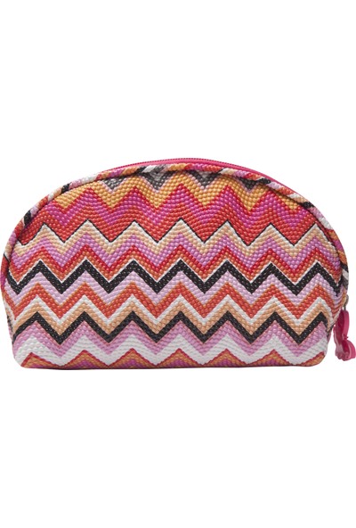 Uni Qolor Zigzag Renkler Istiridye Makyaj Çantası