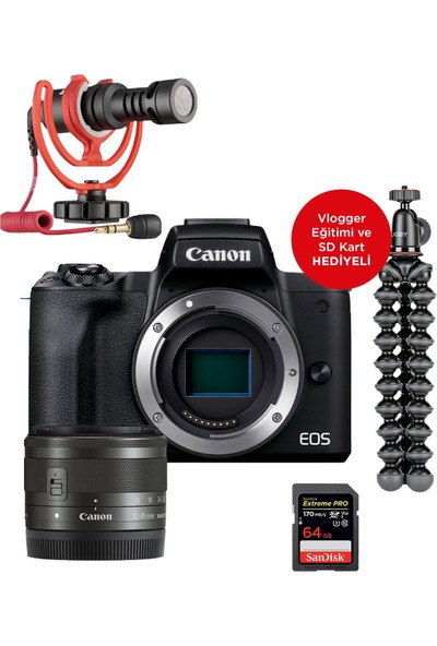 Canon Eos M50 Mark Iı Vlogger Kit Fotoğraf Makinesi (Hediye Seti Ile) (Canon Eurasia Garantili) Canon Eos M50 Mark Iı Vlogger Kit Fotoğraf Makinesi (Hediye Seti Ile) (Canon Eurasia Garantili)