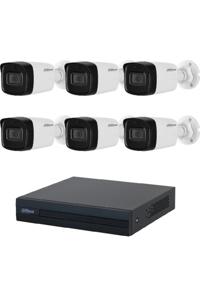 Dahua 6 Kameralı 40 Metre Gece Görüşlü Full HD Güvenlik Kamera Seti Dahua 6 Kameralı 40 Metre Gece Görüşlü Full HD Güvenlik Kamera Seti