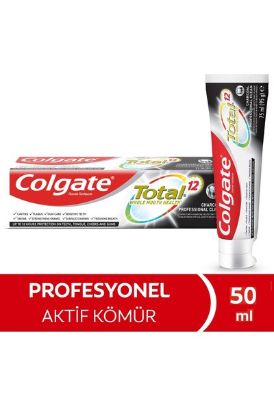 Colgate Total Charcoal Profesyonel Temizlik Kömürlü Diş Macunu 50 Ml Colgate Total Charcoal Profesyonel Temizlik Kömürlü Diş Macunu 50 Ml