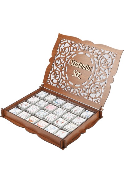 Hediyece Kahve Ahşap Kutulu Gümüş Madlen Söz Nişan Düğün Kız Isteme Çikolatası 48 Adet Melodi Marka Hediyece Kahve Ahşap Kutulu Gümüş Madlen Söz Nişan Düğün Kız Isteme Çikolatası 48 Adet Melodi Marka