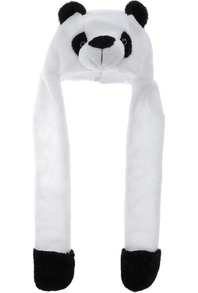 Çizgi Film Çocuklar Yetişkinler Kış Bulanık Hayvan Şapka Eşarp Eldivenleri - Panda