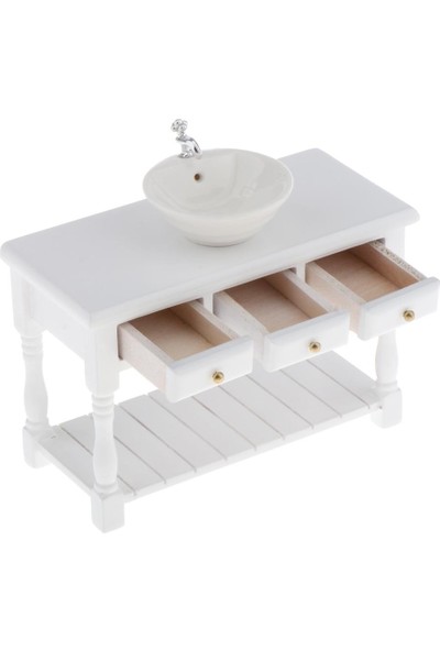 Honeyge 1/12 Ölçekli Beyaz Lavabo Lavabo ve Doll House Mobilya Modeli Için Kabine (Yurt Dışından) Honeyge 1/12 Ölçekli Beyaz Lavabo Lavabo ve Doll House Mobilya Modeli Için Kabine (Yurt Dışından)