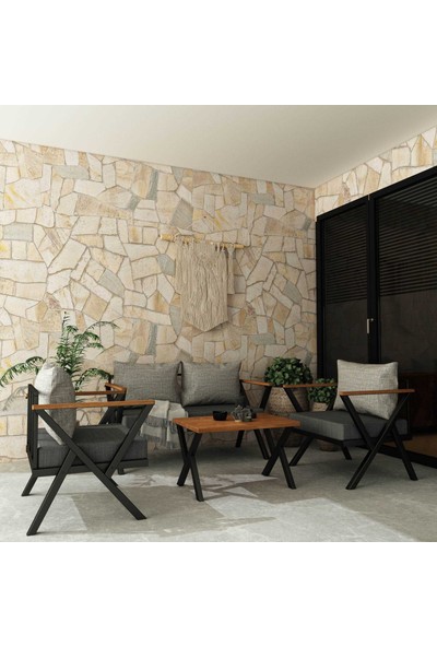 Woodesk Begonvil Bahçe Takımı 2+1+1+Sehpa CPT5530-130