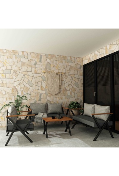 Woodesk Begonvil Bahçe Takımı 2+2+1+Sehpa CPT5533-130