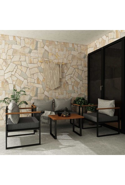 Woodesk Nature Bahçe Takımı 2+1+1+Sehpa CPT5510-130