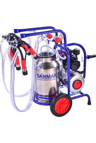 Şanmak Süt Çift Sağım Süt Sağım Makinası Alüminyum Güğümlü