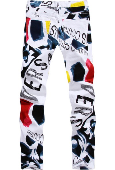 Afurdel Baskılı Erkek Kot Pantolon -Çok Renkli (Yurt Dışından)