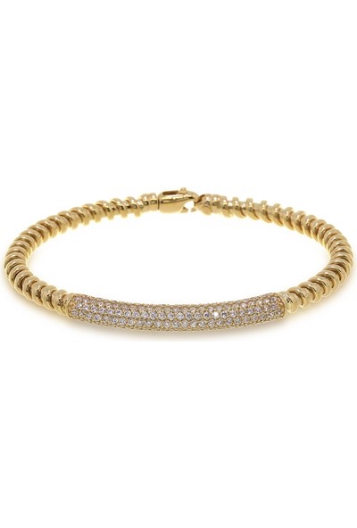 Altınkaynak 14 Ayar Taşlı Altın Bilezik