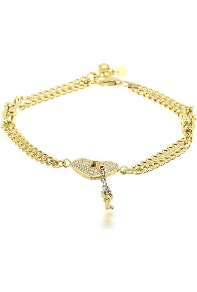 Altınkaynak 14 Ayar Kalpli Altın Bileklik