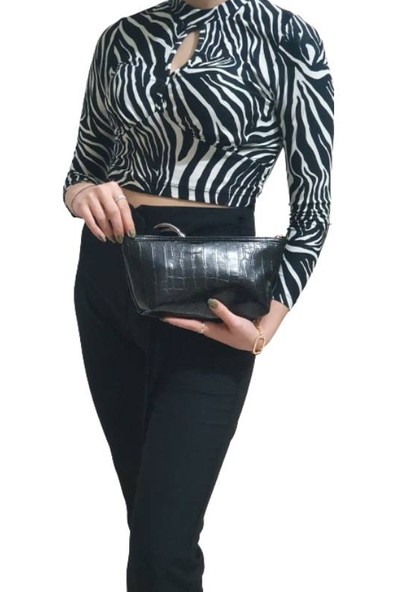 Edwol Kadın Çok Amaçlı Makyaj ve El Çantası Parlak Siyah Edwol Kadın Çok Amaçlı Makyaj ve El Çantası Parlak Siyah