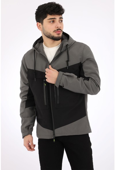 Stil Kombin Cep Kapaklı Çift Renk Mevsimlik Yağmurluk Bl 1279