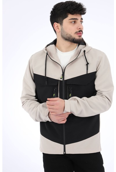 Stil Kombin Cep Kapaklı Çift Renk Mevsimlik Yağmurluk Bl 1279