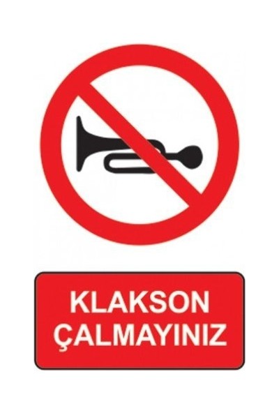 As Grup Pvc Levha Quot;klakson Çalmayınızquot; 25*35 cm