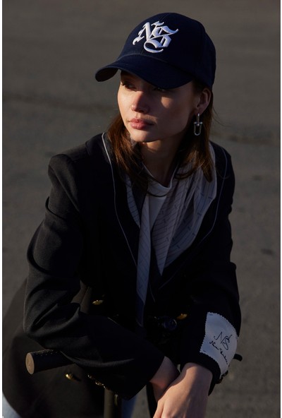 Suud Collection Lacivert Ns Nakışlı Şapka