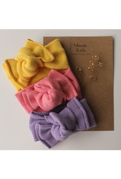 Kız Bebek Çocuk 3'lü Ribana Bandana Seti